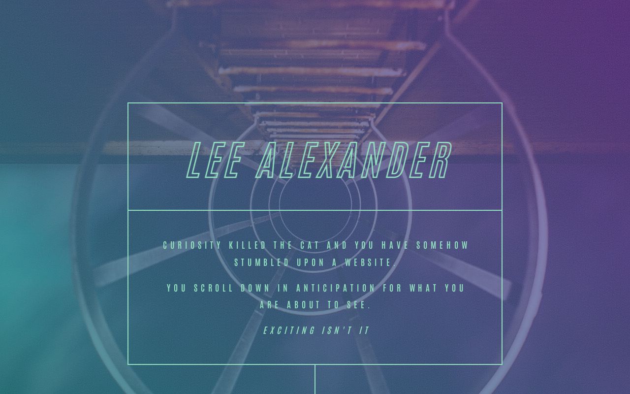 Lee Alexander's secret page of doom!